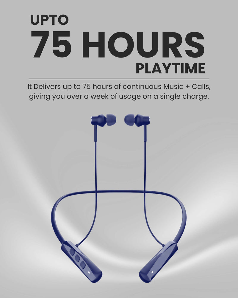 ICCONX Stereo Wireless Neckband Neobolt-06 - Blue | 75 Hours Playtime – icconx